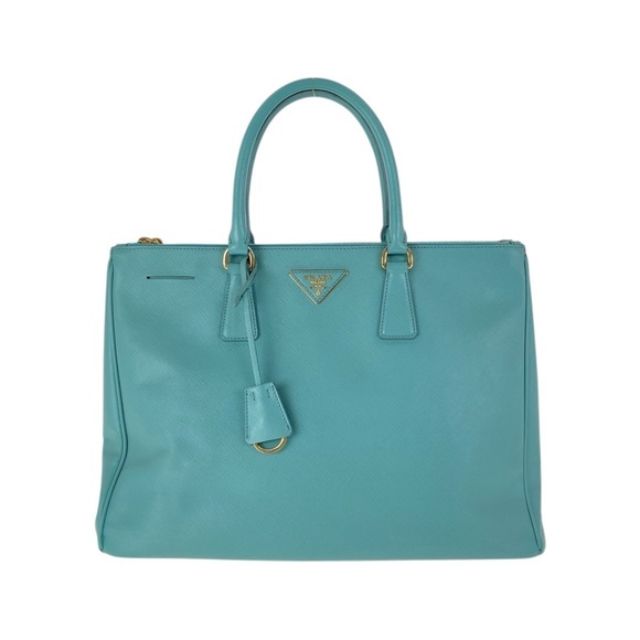 Prada | Bags | Prada Prada Saffiano Galilea Triangle Logo Plate Green ...